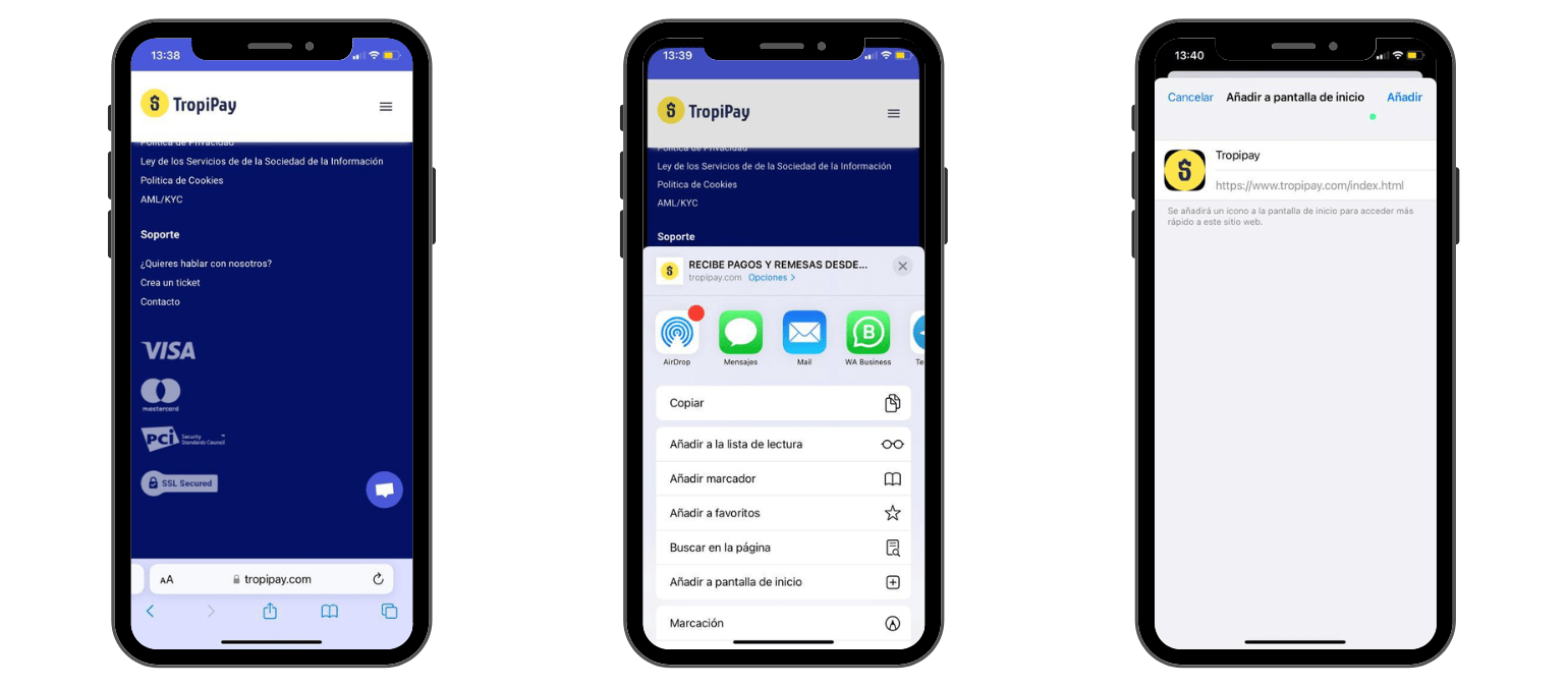 Acceso directo a TropiPay en la pantalla de inicio - TropiPay Blog