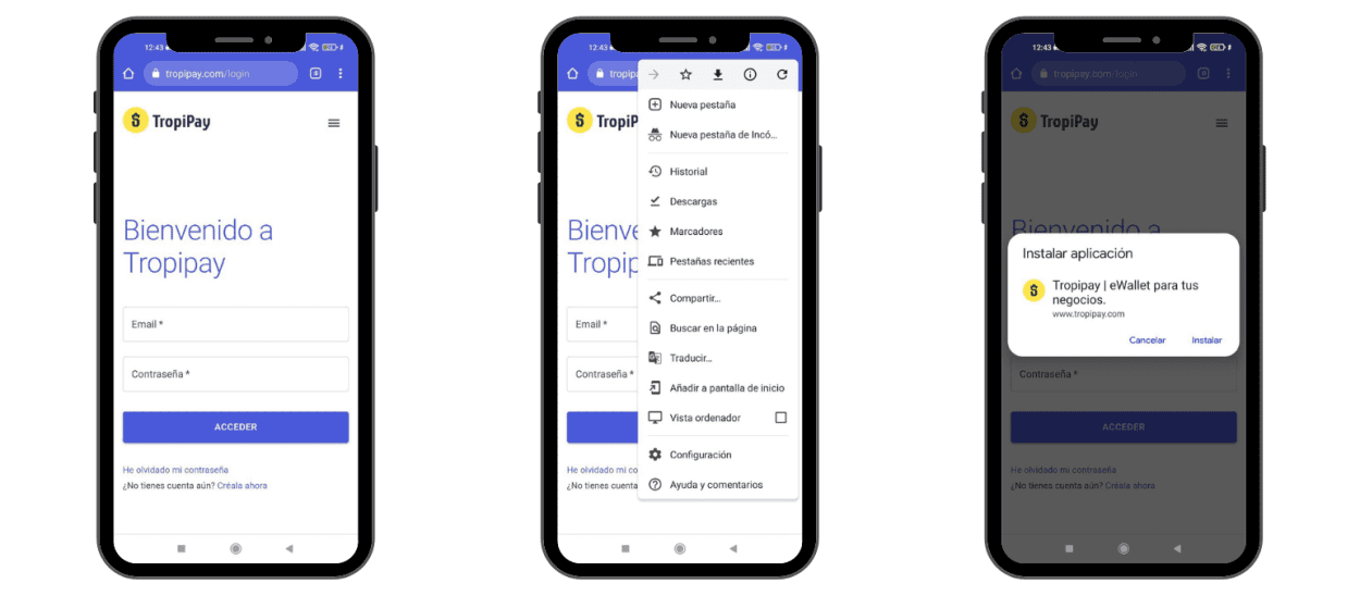 Acceso directo a TropiPay en la pantalla de inicio - TropiPay Blog